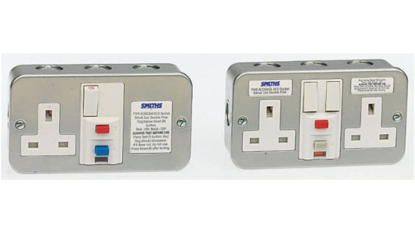 RCD07M | Active double outlet RCD socket,13A | RS