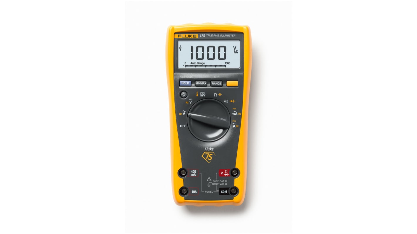 FLUKE-179 EGFID 75 Year | Fluke 179 Handheld Digital Multimeter, True RMS, 10A ac Max, 10A dc ...