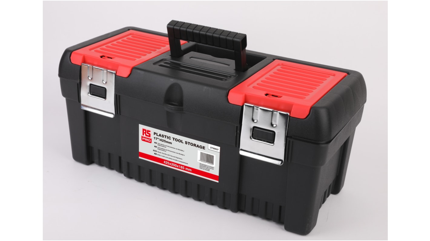 RS PRO High Carbon Steel, Polypropylene Tool Box, 425 x 200 x 185mm | RS