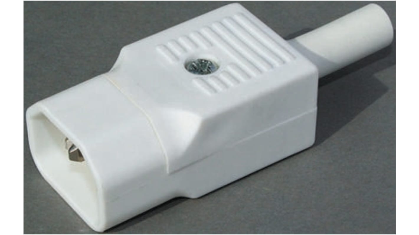 PX0686/WH | Bulgin C14 Cable Mount IEC Connector Male, 10A, 250 V | RS