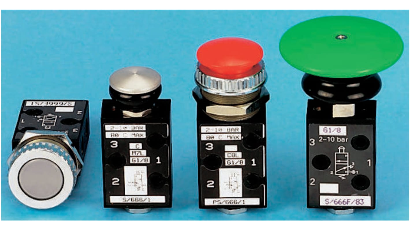 PS/666/1/N | Norgren Push Button 3/2 Pneumatic Manual Control Valve S ...