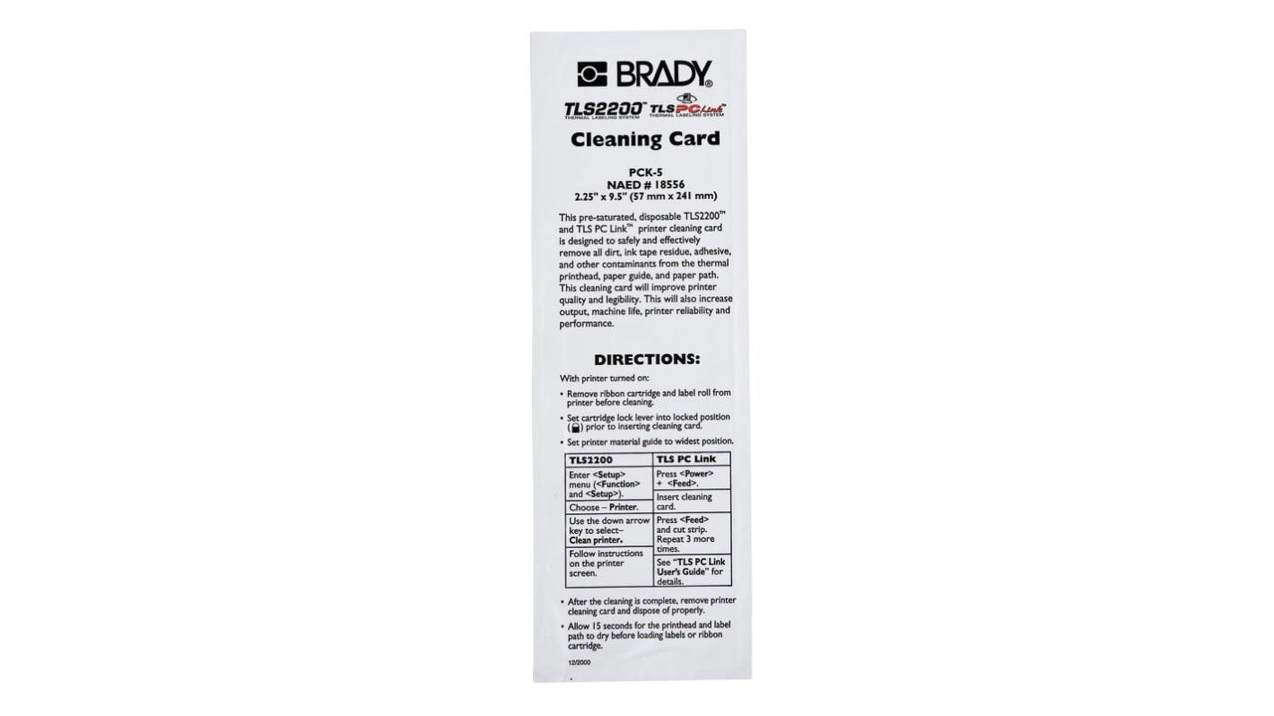 PCK-5 | Brady Printer Cleaning Kit | RS