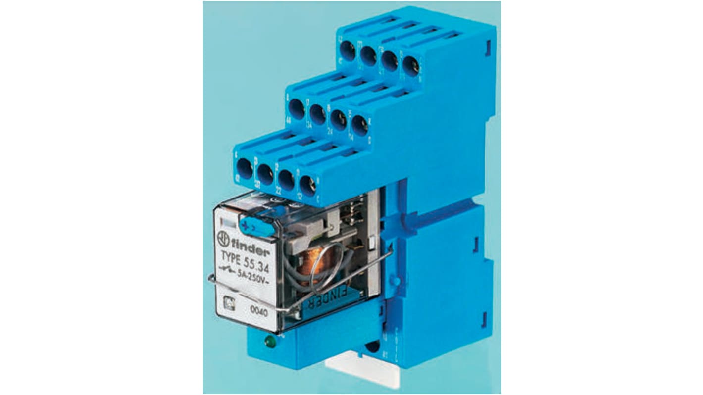 58.34.8.110.0060SMA | Finder 58 Series Interface Relay, DIN Rail Mount ...