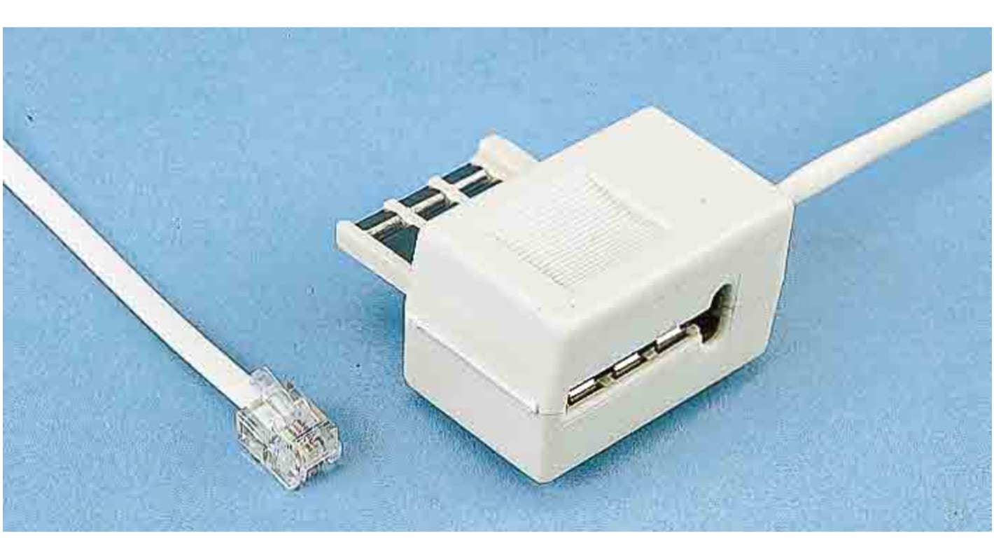 SPE164912 | Decelect Male RJ11 to Male Telephone Extension Cable, Black ...