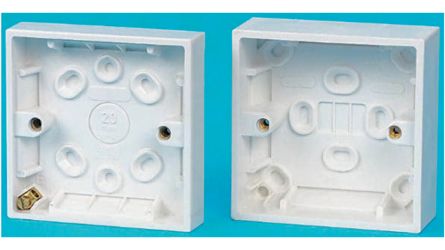 ET238WE | Clipsal Electrical PVC Back Box, 2 Gangs, 75 x 75 x 35mm | RS