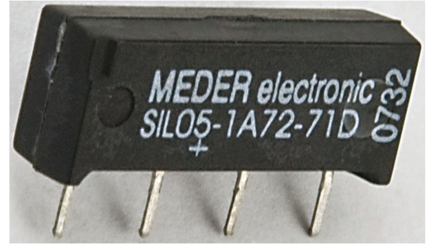 SIL05-1A72-BV669 | Meder PCB Mount Reed Relay, 5V dc Coil, SPST, 200V ...