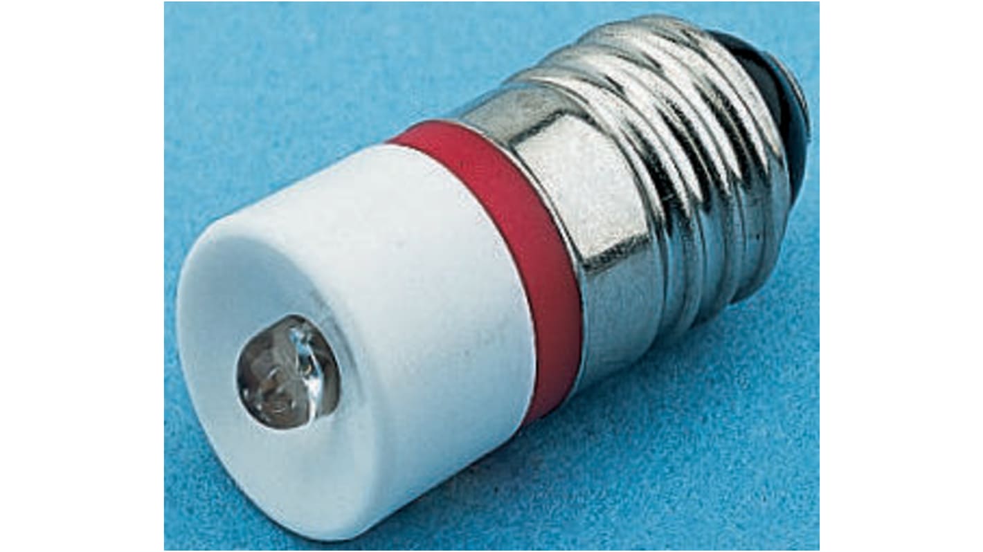 RS PRO Red LED Indicator Lamp, 28V ac/dc, E10 Base, 10mm Diameter ...
