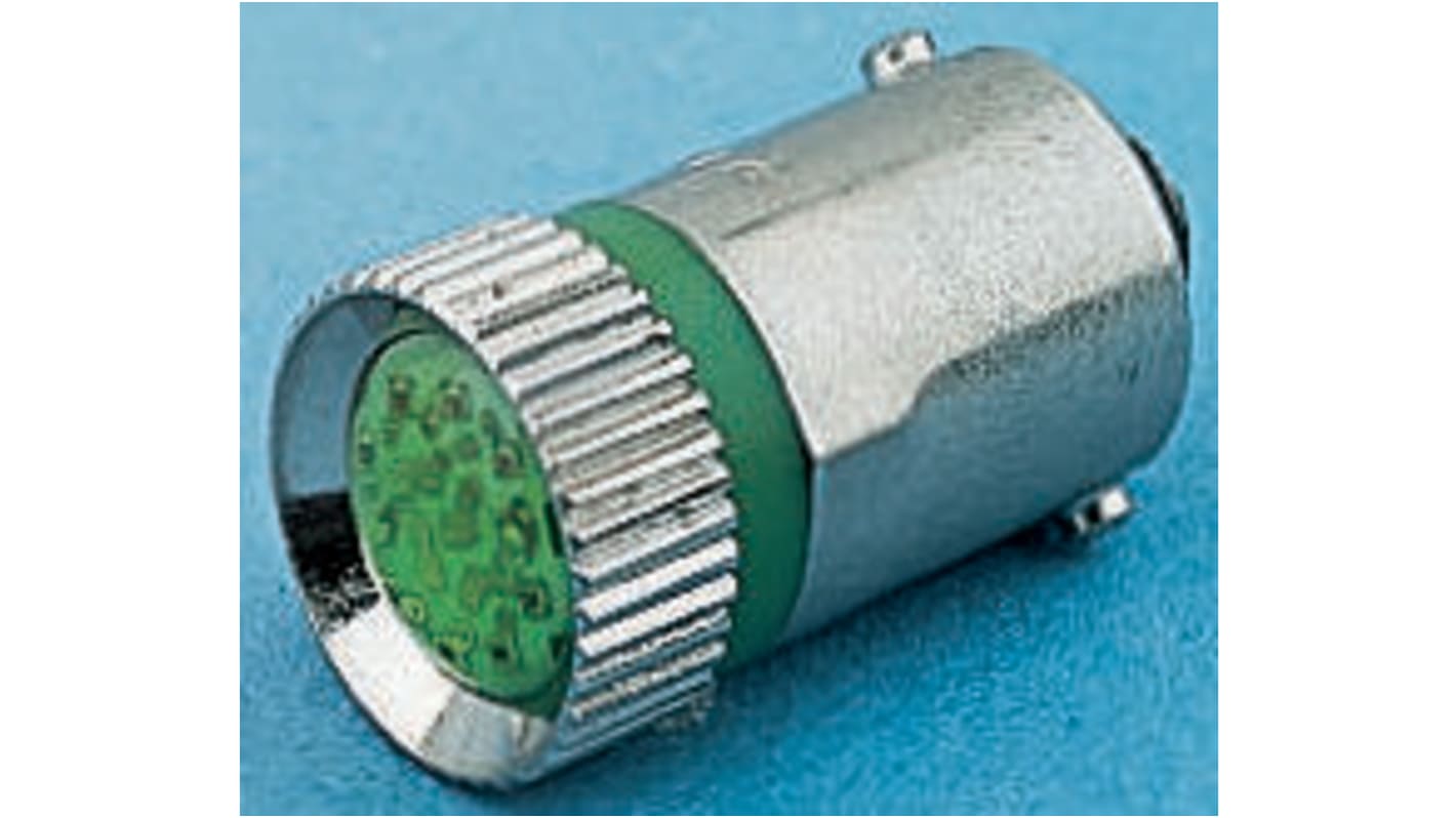 RS PRO Green LED Indicator Lamp, 28V ac/dc, BA9s Base, 10mm Diameter ...