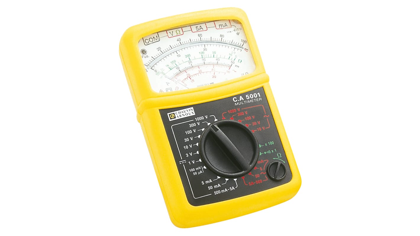 P01196521E | Chauvin Arnoux CA 5001 Handheld Analogue Multimeter, 1000V ac Max | RS