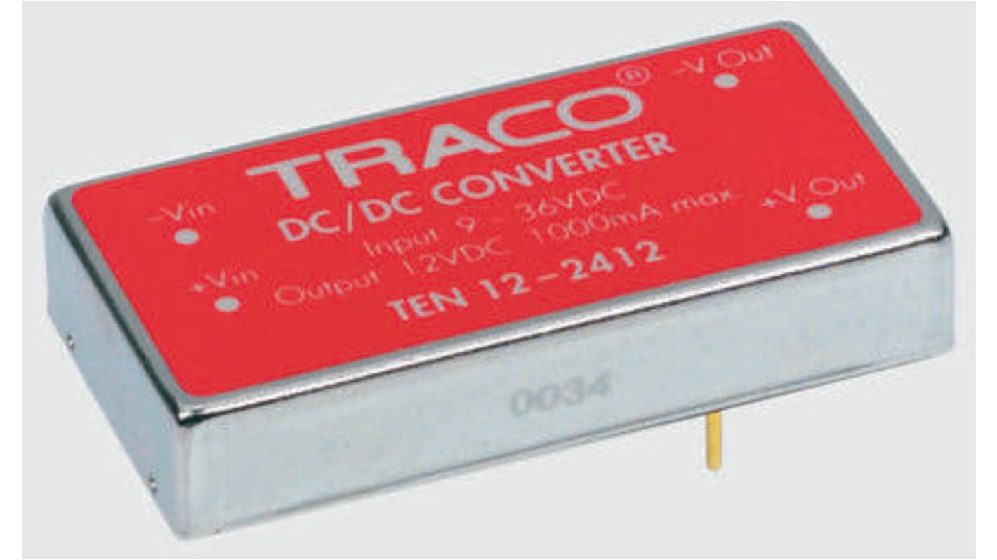 TEN 12-2410 | TRACOPOWER TEN 12 DC-DC Converter, 3.3V dc/ 2.4A Output, 9 → 36 V dc Input, 12W ...