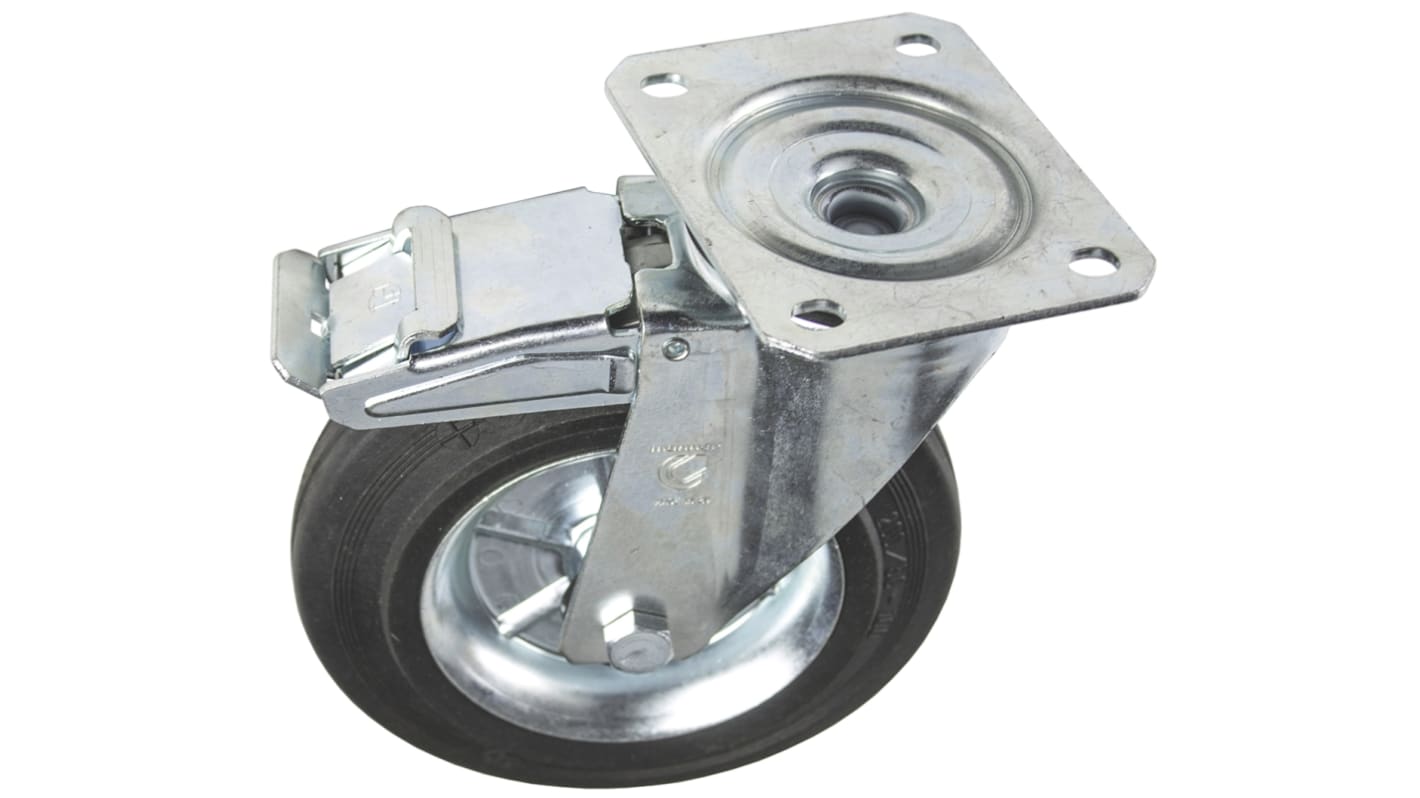 S501873 | LAG Braked Swivel Castor Wheel, 230kg Capacity, 200mm Wheel | RS