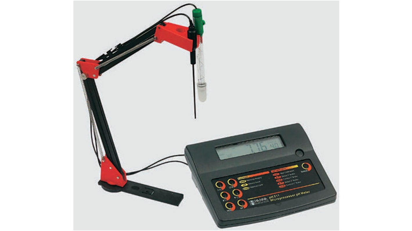 Hanna Instruments PH211 pH Meter, ±0.01pH Accuracy, 0.01pH Resolution, +16pH Max, +120 °C Max | RS
