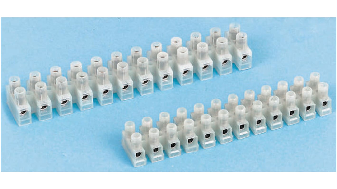 Connector, terminal, block, PVC, 12 way, 6A | RS