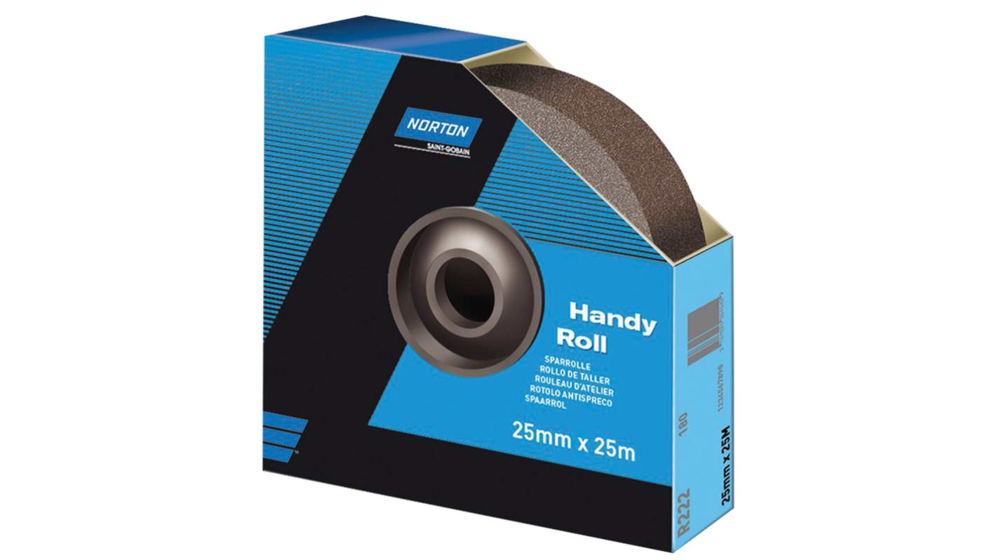 63642532837 | Norton P60 Grit Medium Sandpaper Roll, 25m x 50mm | RS