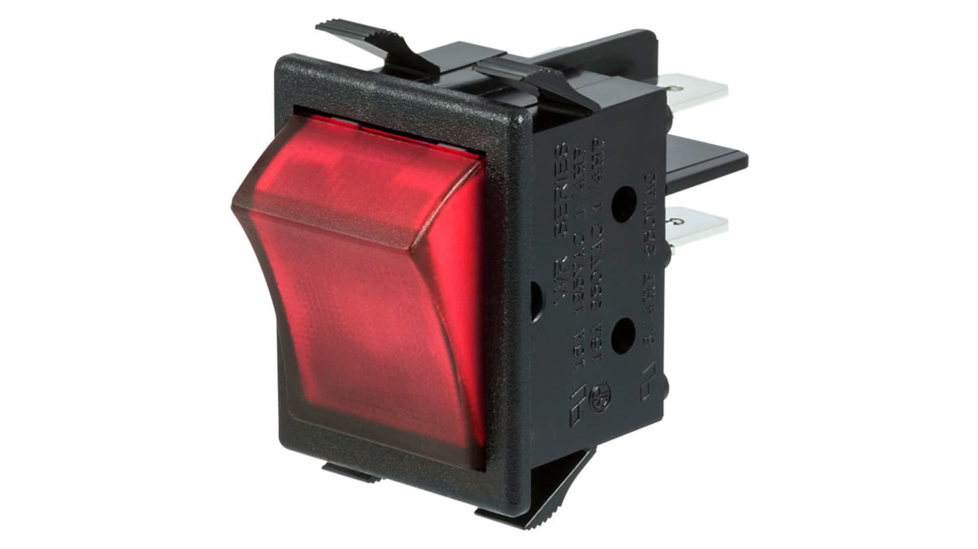 WRG32F2BBREN | ZF Illuminated DPST, On-Off Rocker Switch Panel Mount | RS