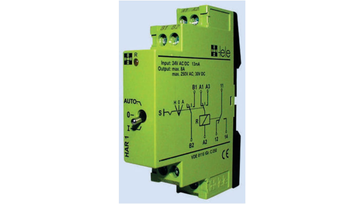 HAR1 24VAC/DC | Tele OCTO Series DIN Rail Mount Timer Relay | RS