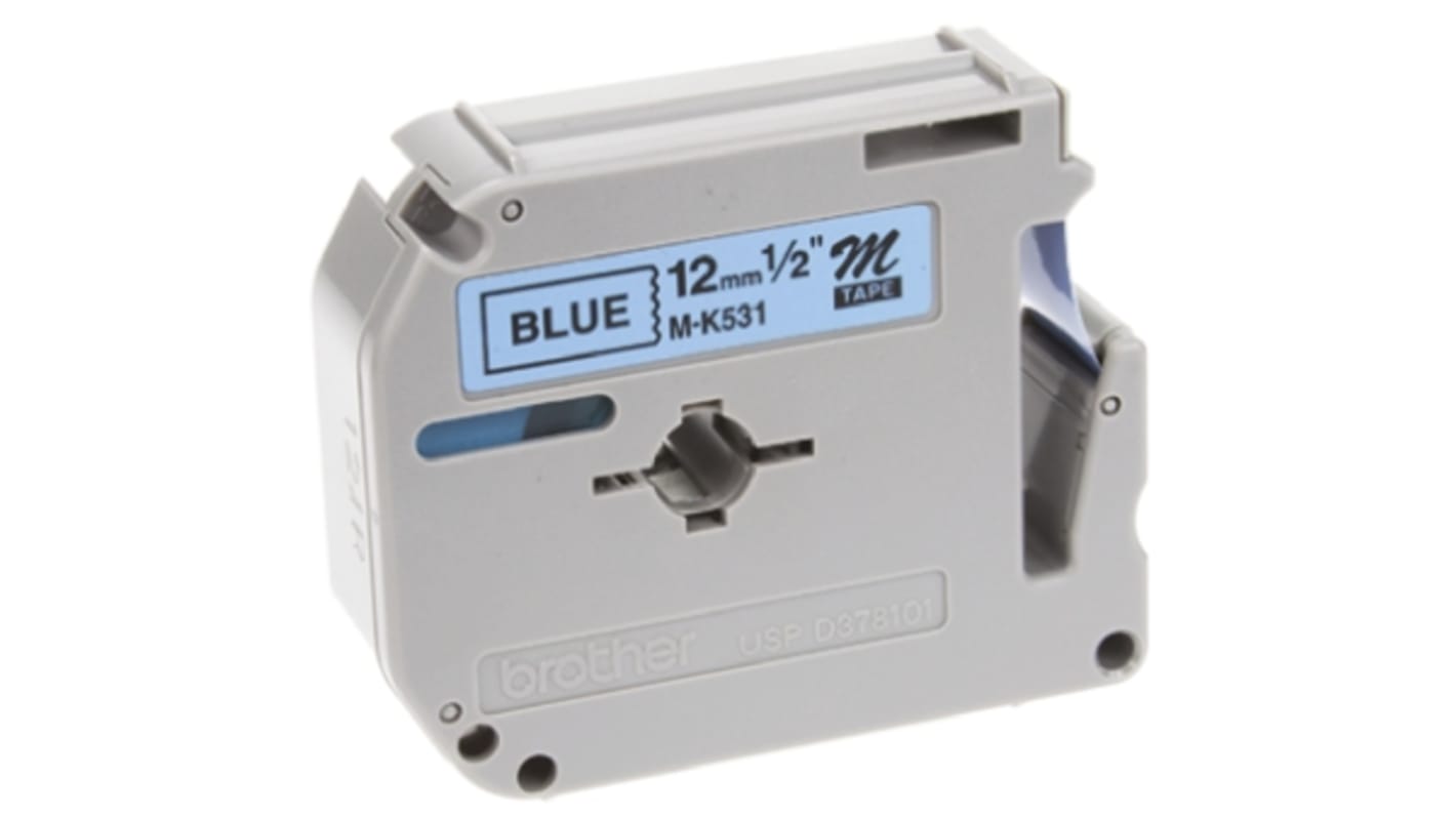 MK531BZ | Brother Black on Blue Label Printer Tape, 8 m Length, 12 mm ...