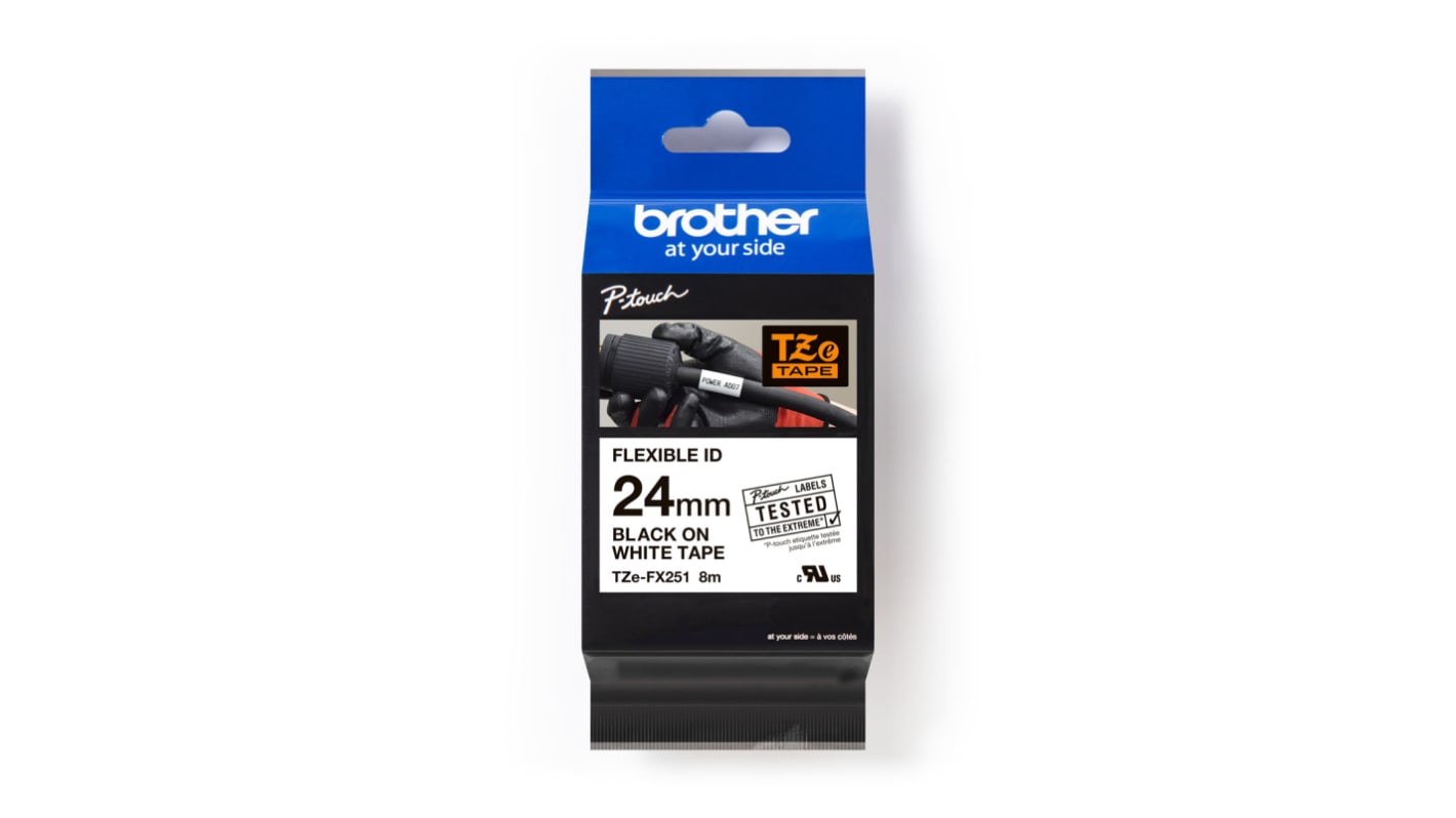 TZE-FX251 | Brother Black on White Label Printer Tape, 8 m Length, 24 ...