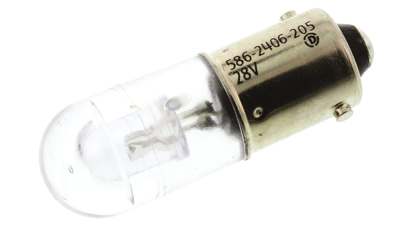 586-2406-205F | Dialight White LED Indicator Lamp, 28V dc, BA9s Base ...