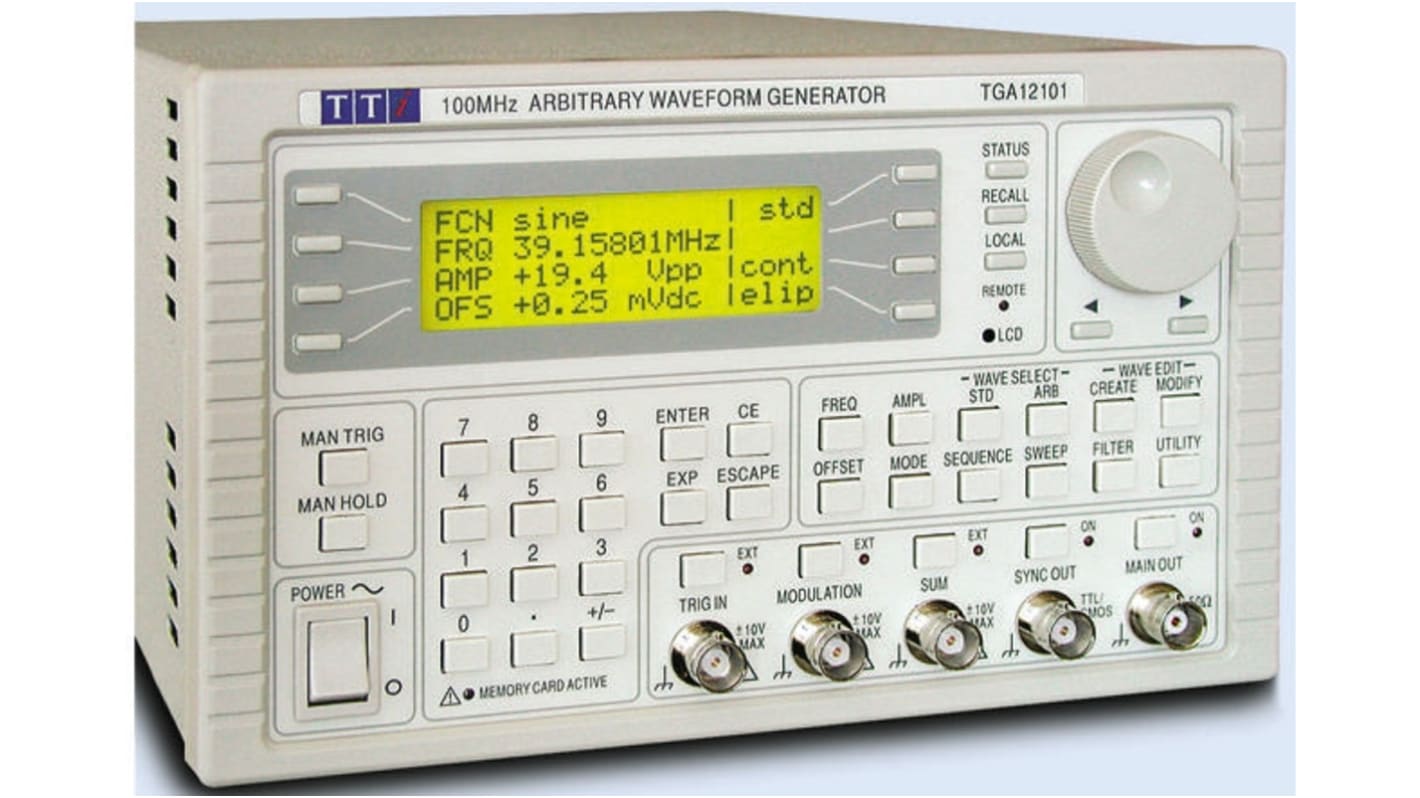 Aim-TTi TGA12101 Function Generator, 0.1MHz Min, 40MHz Max, Variable Sweep | RS