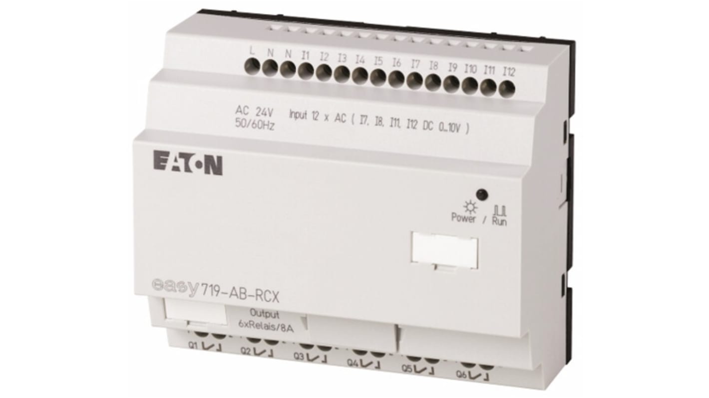 EASY719-AB-RCX | Eaton EASY Logic Module, 24 V ac Relay, 12 x Input, 6 ...
