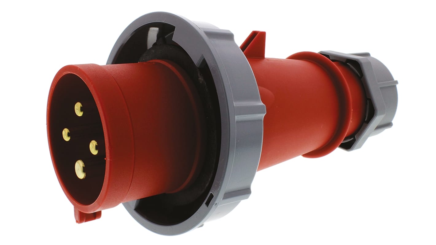 294 | MENNEKES, AM-TOP IP67 Red Cable Mount 4P Mains Connector Plug ...