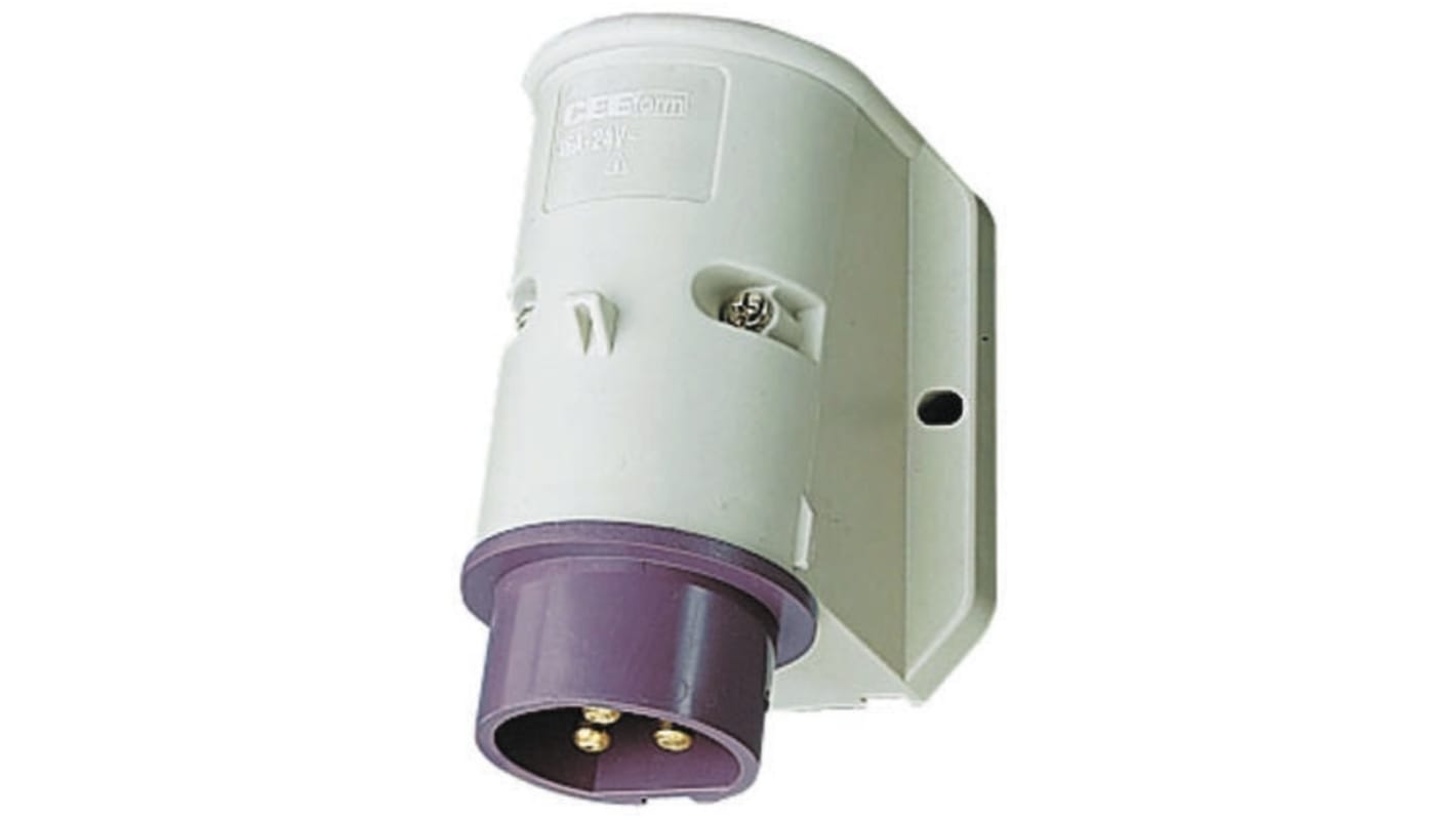 1955 | MENNEKES IP44 Purple Wall Mount 2P Right Angle Industrial Power ...