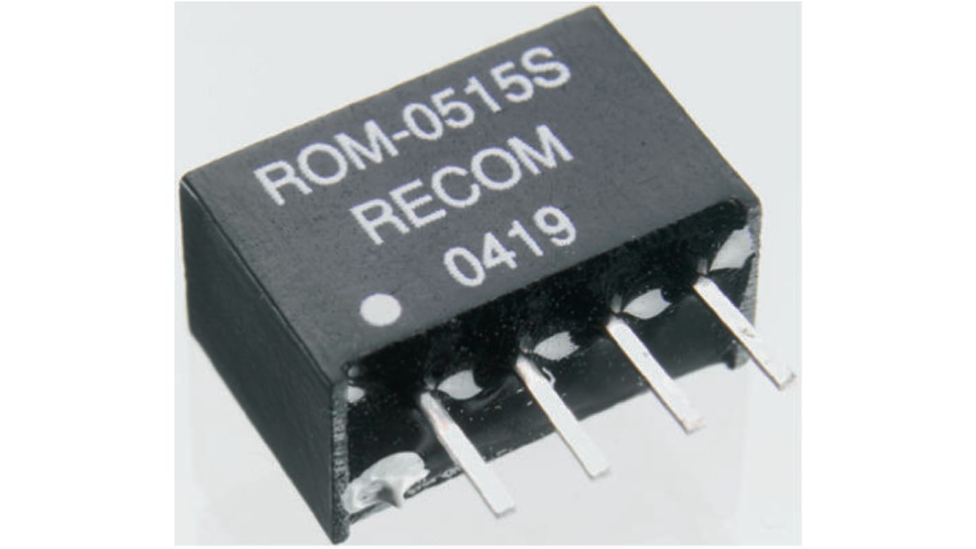 ROM-0505S | Recom ROM DC-DC Converter, 5V dc/ 200mA Output, 4.5 → 5.5 V ...
