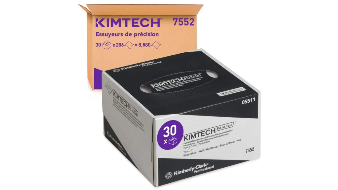 7552 | Kimberly Clark KIMTECH Science Dry Cleanroom Wipes, Box of 280 | RS