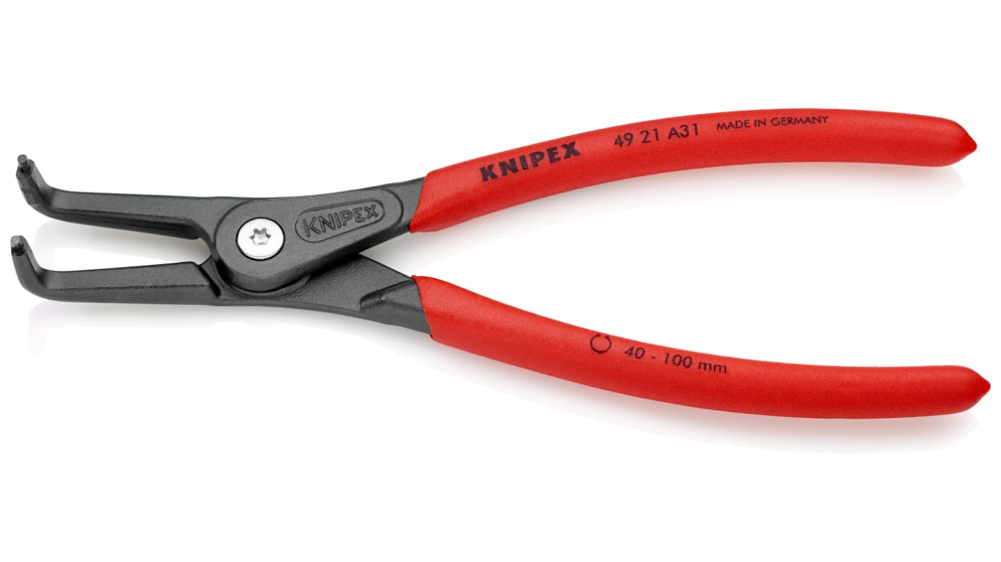 49 21 A31 | Knipex Circlip Pliers, 210 mm Overall, Angled Tip | RS