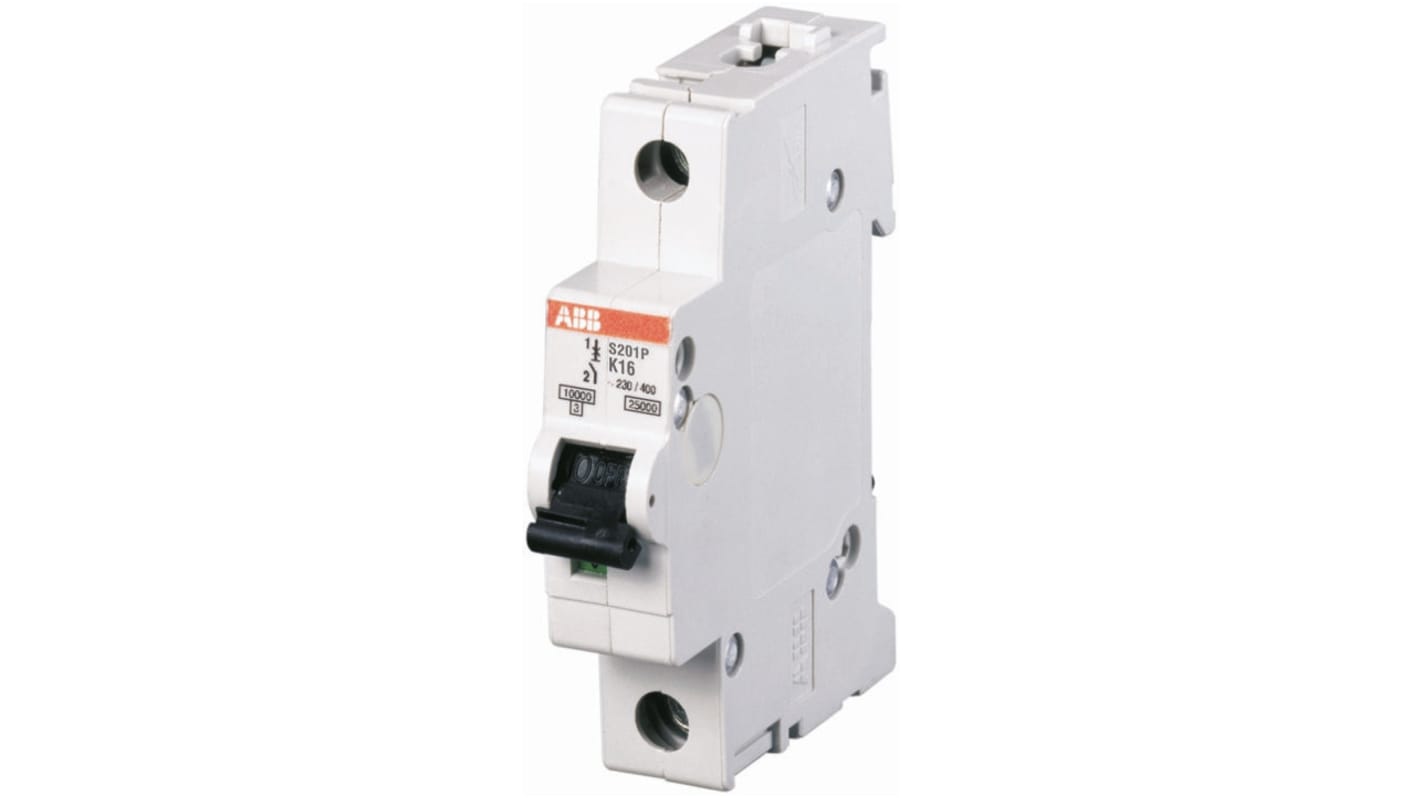 2CDS251001R0467 S201-K16 | ABB System Pro M Compact S200 MCB, 1P, 16A Curve K, 253V AC, 72V DC ...