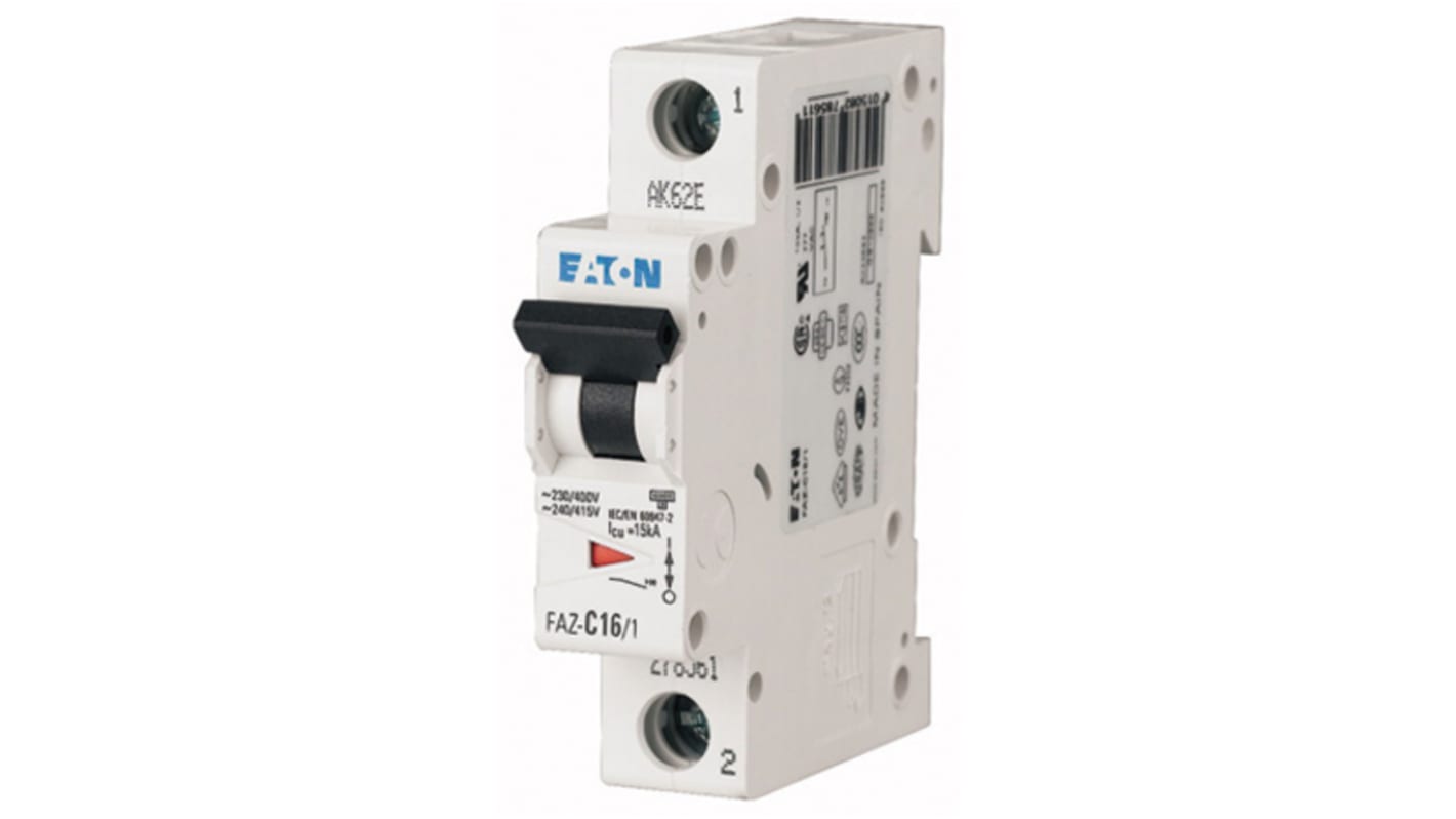 278610 FAZ-S6/1 | Eaton xEffect MCB, 1P, 6A Curve S, 230V AC, 10 kA Breaking Capacity | RS