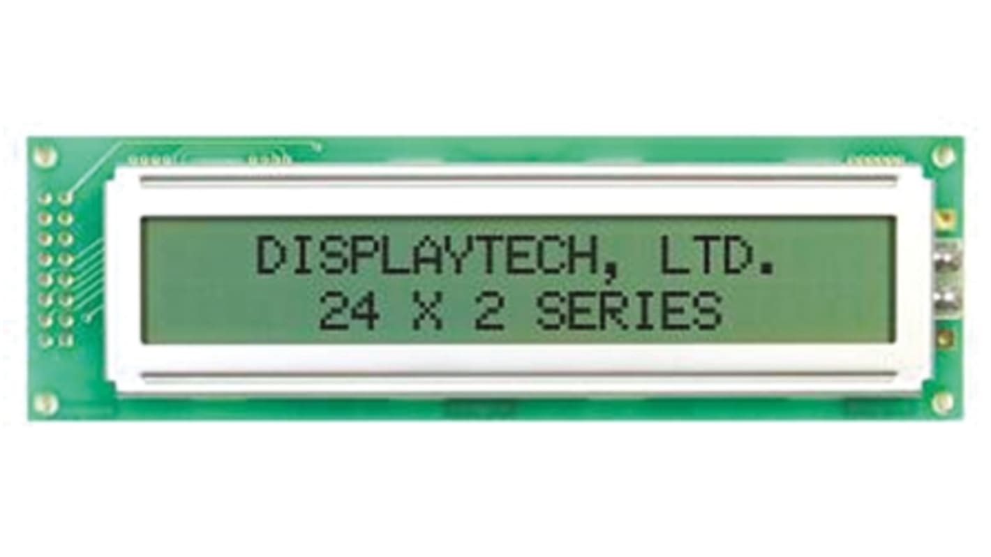 Displaytech 242A-BC-BC Alphanumeric LCD Display, Yellow on Green, 2 Rows by 24 Characters ...