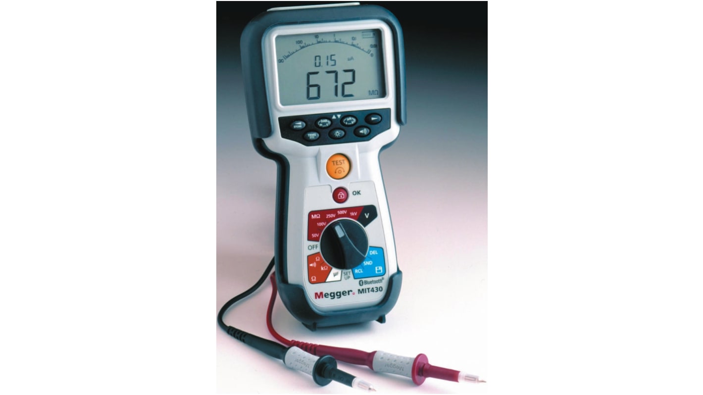 Megger MIT420 Insulation & Continuity Tester, 50V Min, 1000V Max, 200GΩ ...