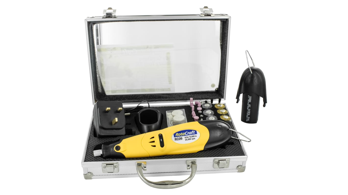 RS PRO RC09/UK 9.6V Miniature Cordless Rotary Tool Kit Cordless Rotary ...