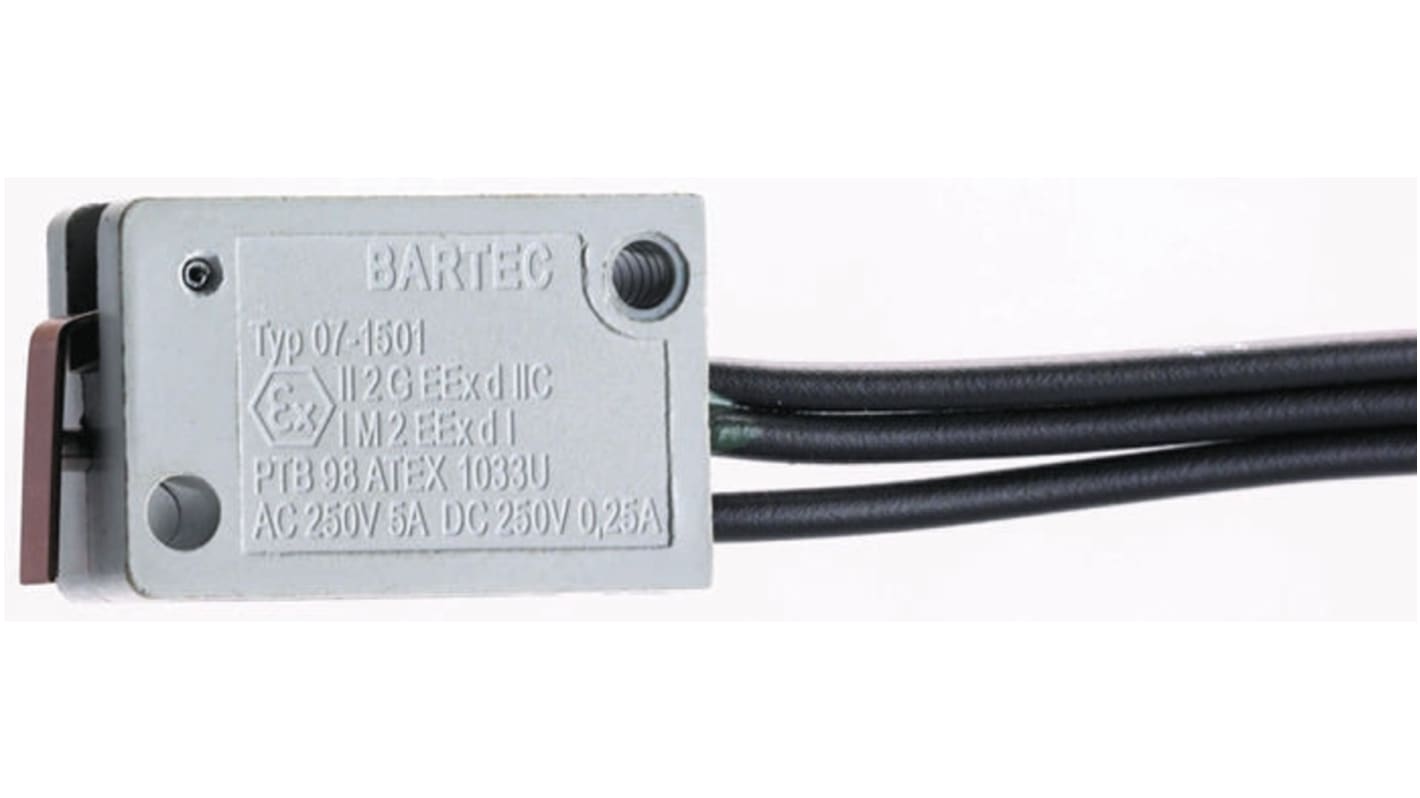 07-1501-6530/01 | Bartec Plunger Limit Switch, NO/NC, IP54, Duroplast Housing, 250V ac Max, 5A ...