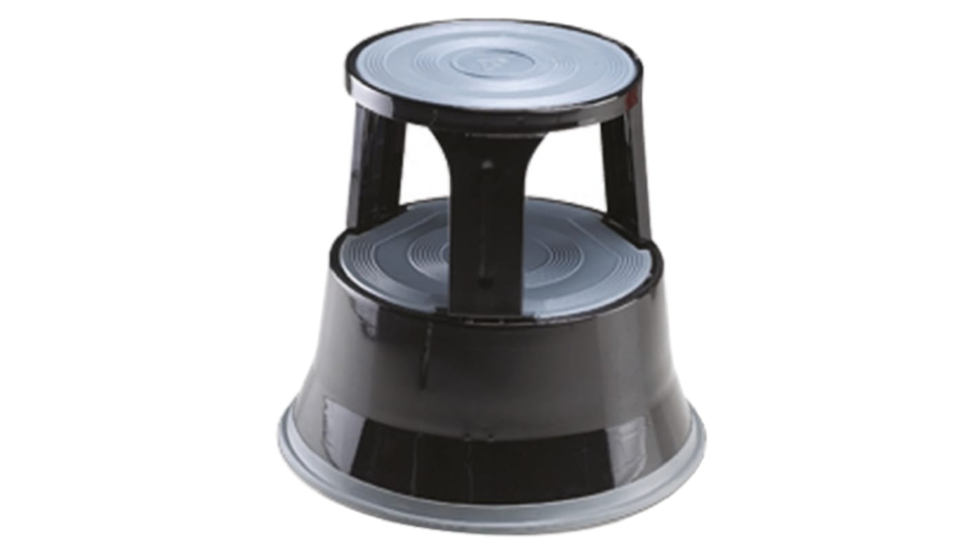 RS PRO 2 Tread Steel Kick Step 0.4m Platform Height, Black | RS