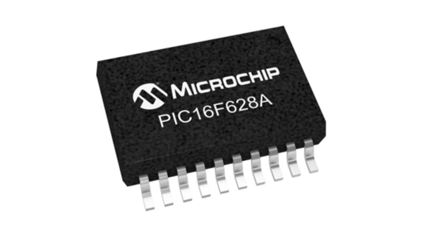 Microchip PIC16F628A-I/SS, 8bit PIC Microcontroller, PIC16F, 20MHz, 2048 x 14 words, 128 B Flash ...