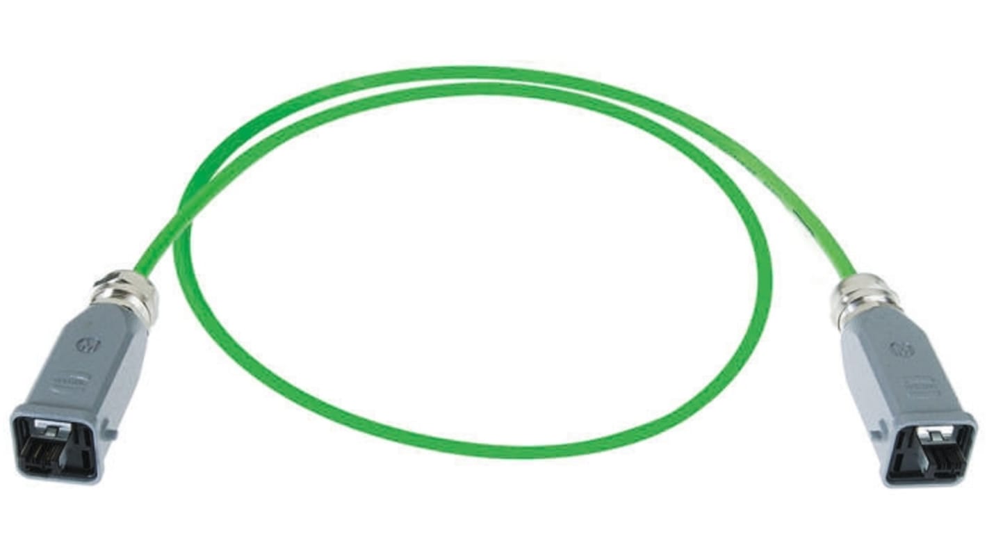 09457151173 | HARTING Cat5 Cable, U/FTP, Green PVC Sheath, 10m | RS