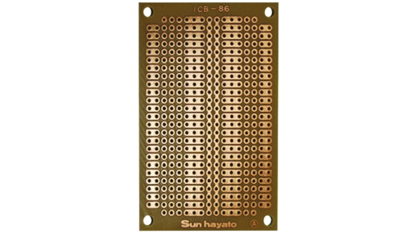 ICB-86 | Sunhayato Matrix Board FR1 1mm Holes, 2.54 x 2.54mm Pitch, 72 ...