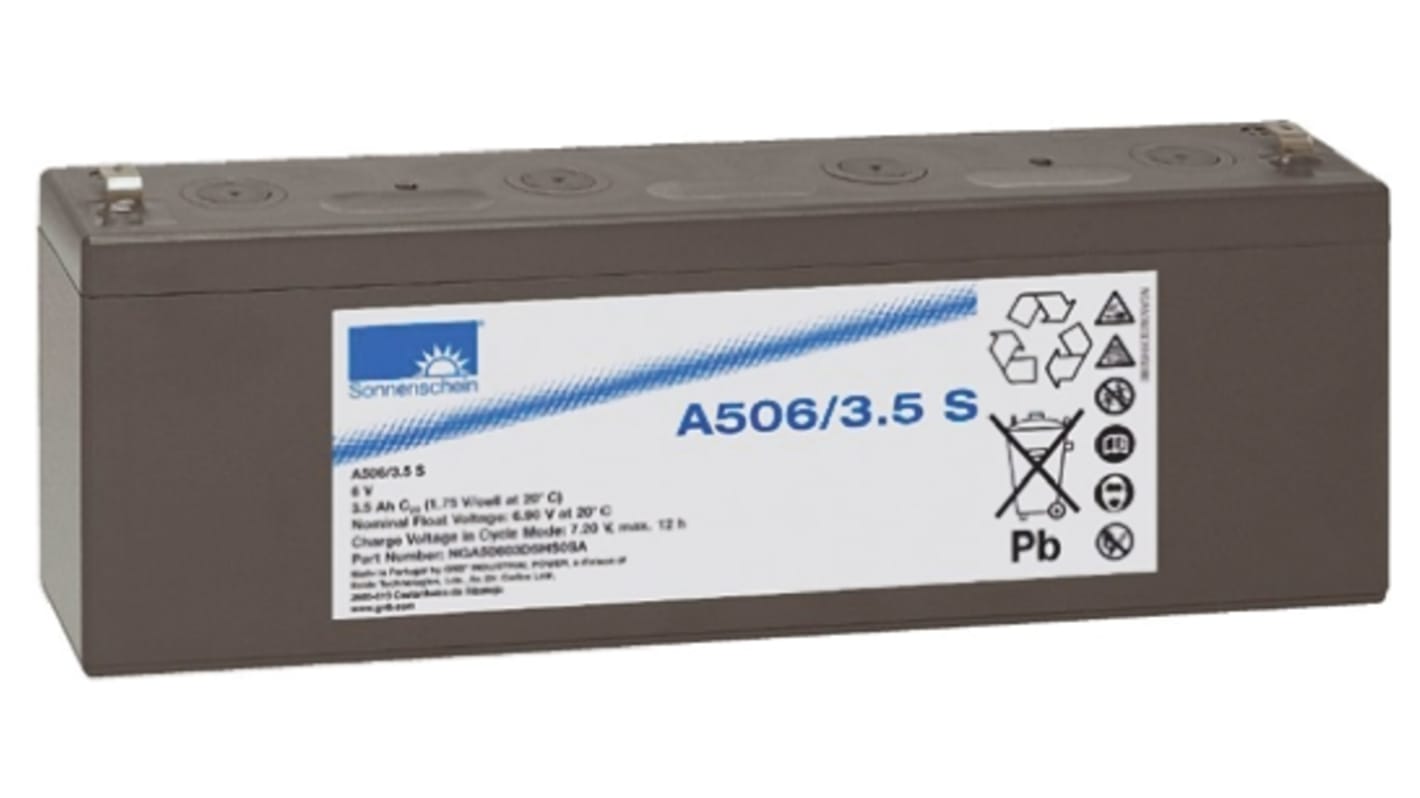 NGA50603D5HS0SA | Sonnenschein 6V Faston F1 Sealed Lead Acid Battery, 3 ...
