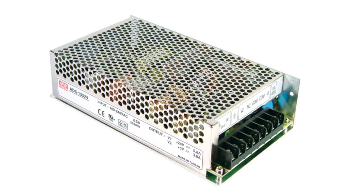 MEAN WELL Switching Power Supply, AD-155C, 54V dc, 2.7 A, 200mA, 156.5W ...