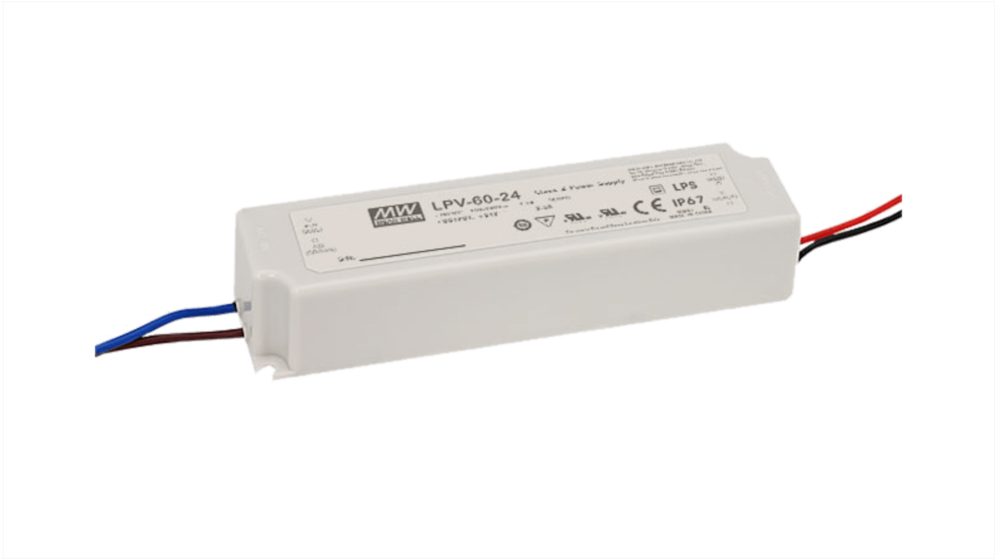 LPV-60-12 | MEAN WELL LED Driver, 12V Output, 60W Output, 5A Output ...