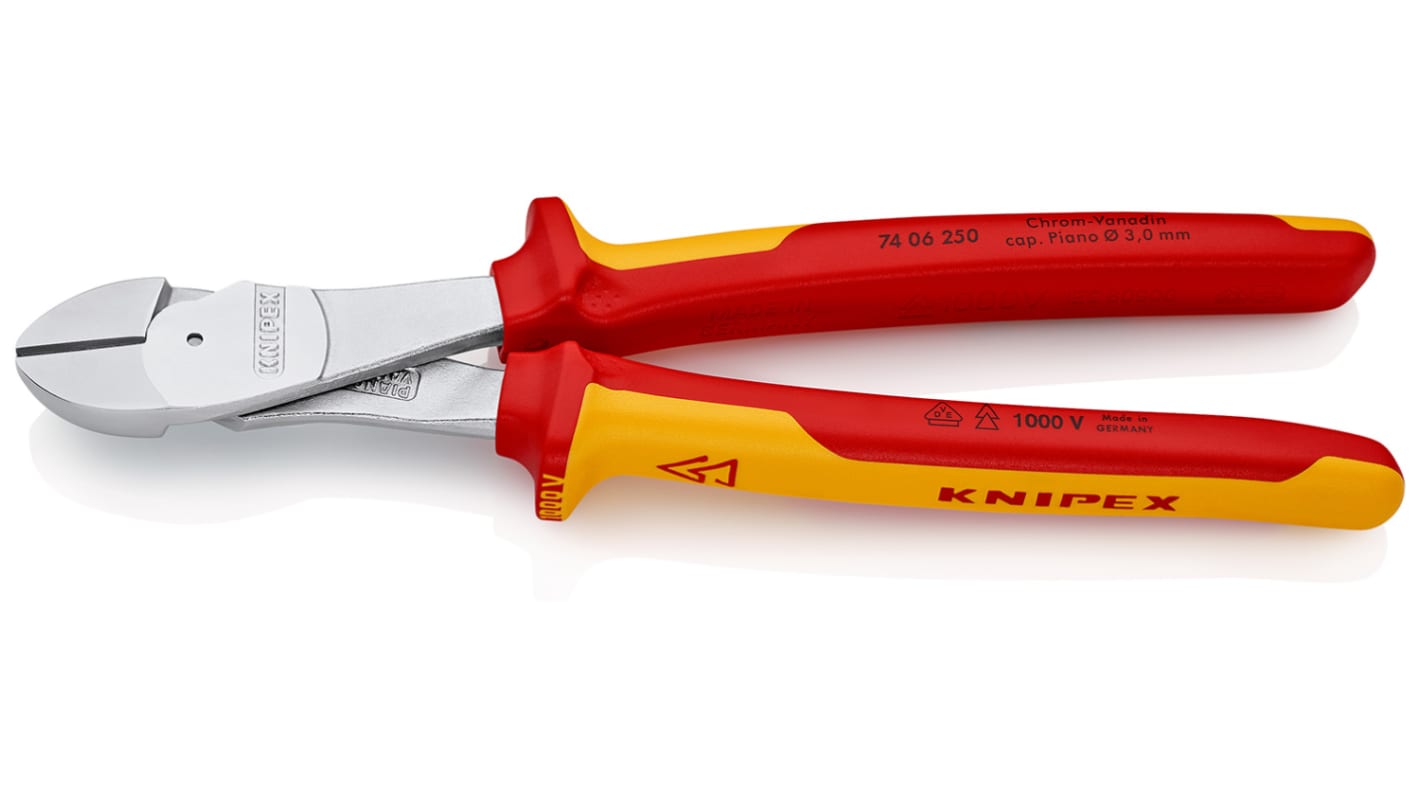 74 06 250 RS | Knipex 74 06 VDE/1000V Insulated Side Cutters | RS