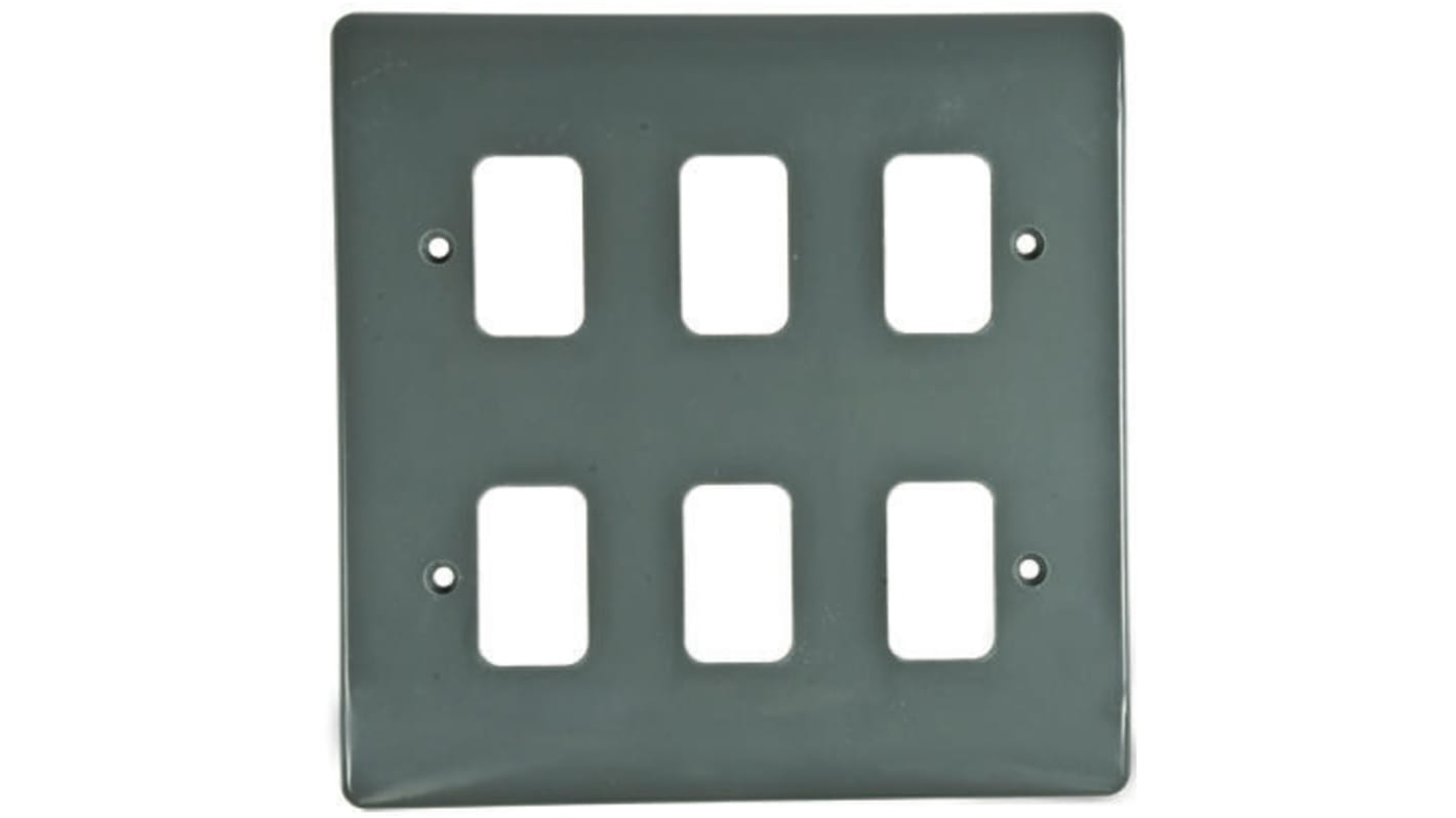 K3636 GRA | MK Electric 6 Gang Plastic Faceplate | RS
