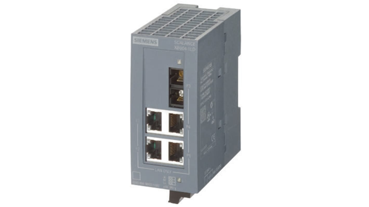 6GK5004-1BF00-1AB2 | Siemens DIN Rail Mount Ethernet Switch, 4 RJ45 ...