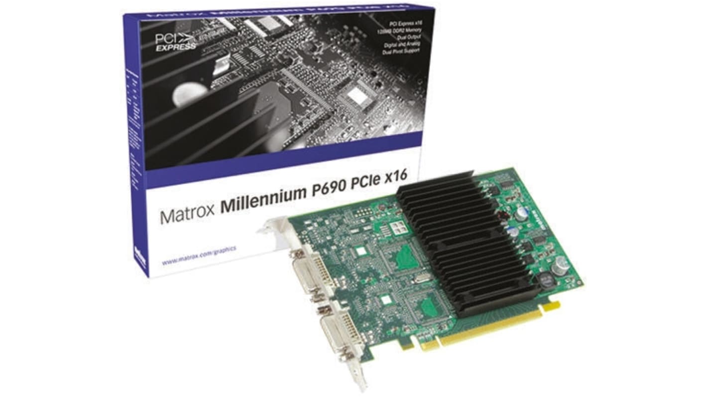 P69-MDDE128F | Matrox PCIe x16 128MB Graphics Card P Series, DDR2 ...