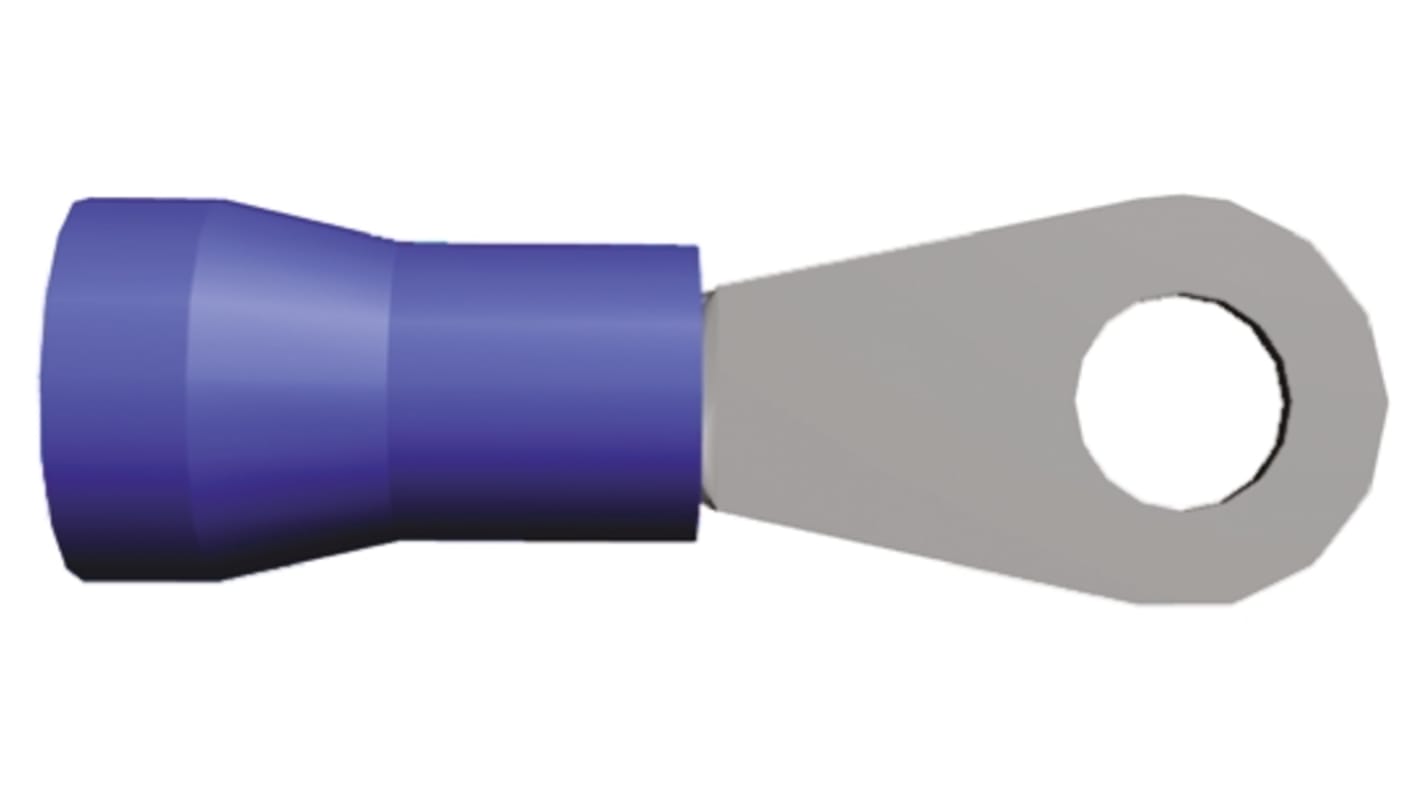 52264 | TE Connectivity Crimp Ring Terminal, 7.94mm Stud Size, Blue | RS