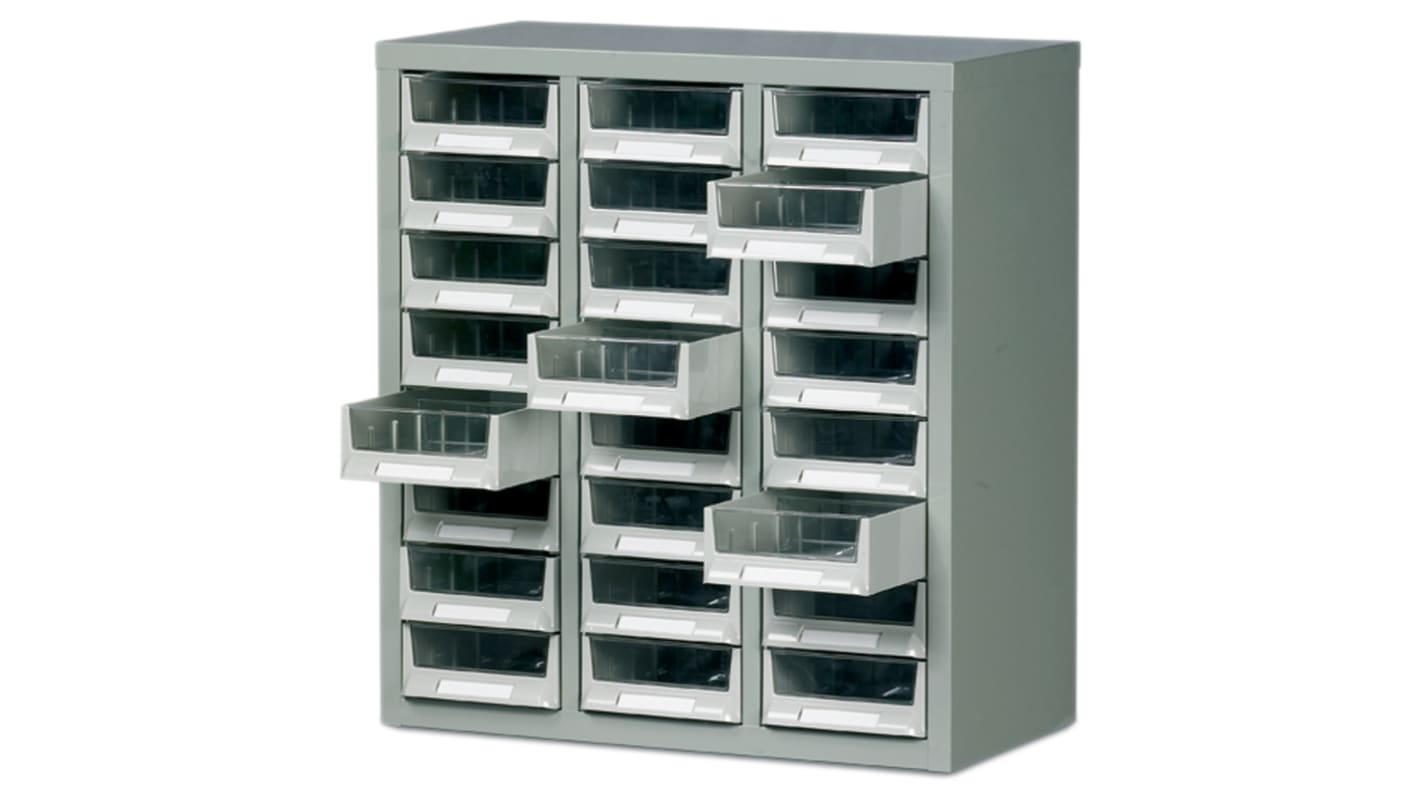 RS PRO 24 Steel Cabinet, Steel, 640mm x 586mm x 290mm, Grey | RS