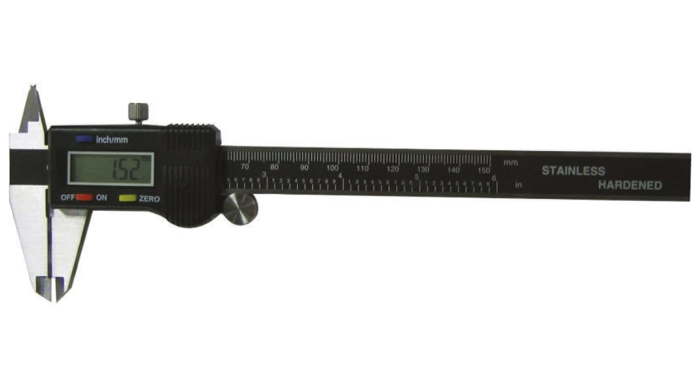 RS PRO 150mm Digital Caliper Caliper 0.01 mm Resolution, Metric ...